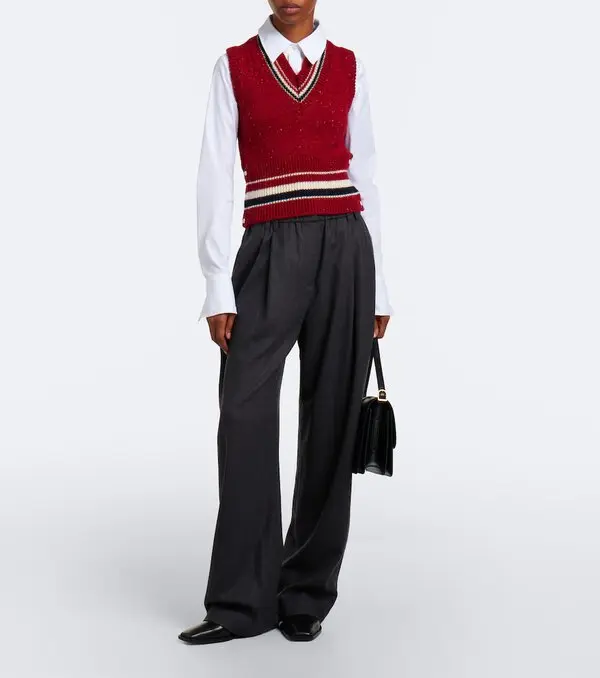 Thom Browne Hector Intarsia Wool And Mohair Vest