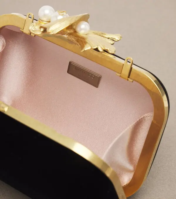 JIMMY CHOO Cloud Embellished Velvet Clutch