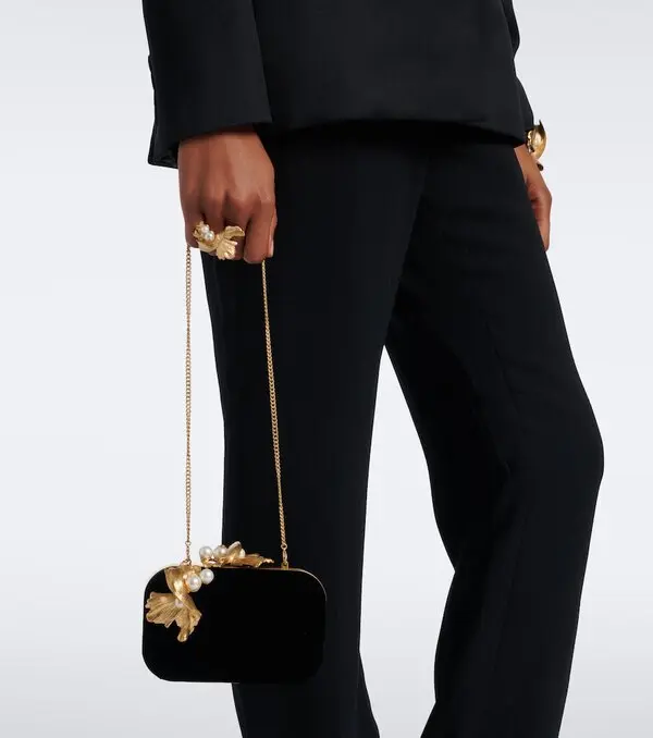 JIMMY CHOO Cloud Embellished Velvet Clutch
