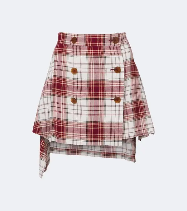 VIVIENNE WESTWOOD Marta Tartan Crêpe Miniskirt - Red