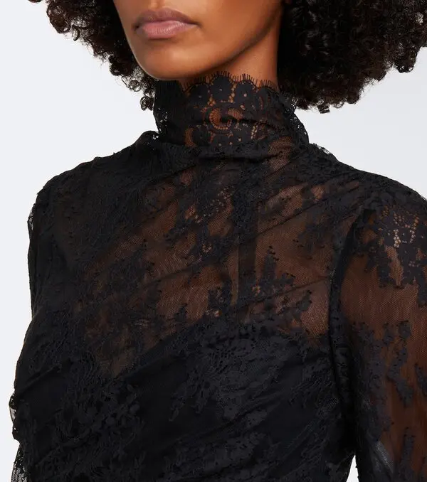Monique Lhuillier Embellished Lace Bustier Gown