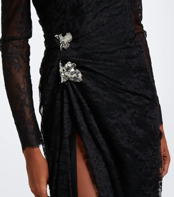 Monique Lhuillier Embellished Lace Bustier Gown