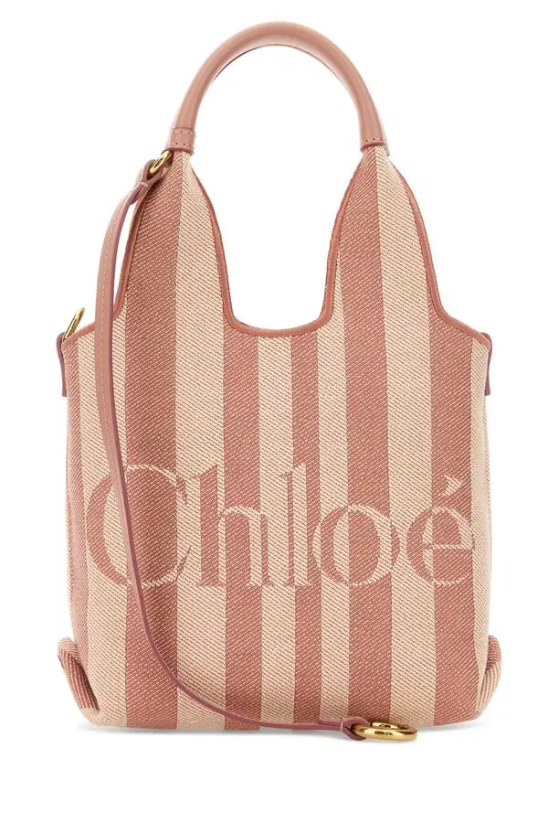 Chloé Embroidered Canvas Stripy Handbag - Multicolor
