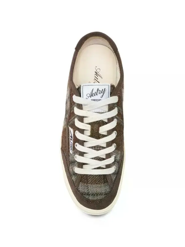 AUTRY Windscape Check-pattern Leather-trim Sneakers