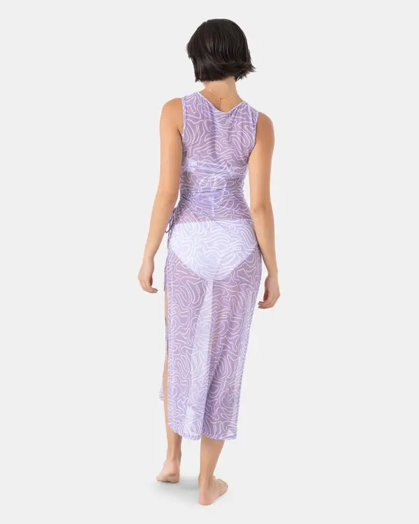 Roxy Sunshine State Of Mind Open Side Mesh Cover Up Dress