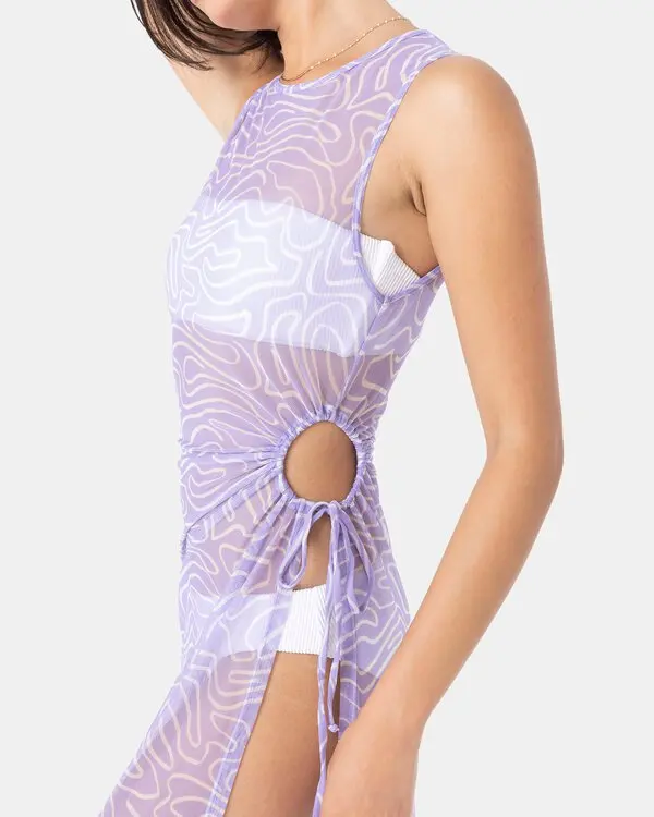 Roxy Sunshine State Of Mind Open Side Mesh Cover Up Dress