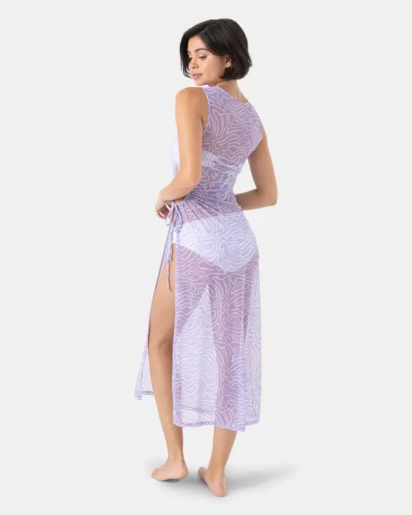 Roxy Sunshine State Of Mind Open Side Mesh Cover Up Dress