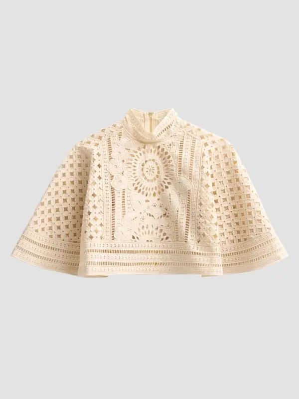 Zimmermann Indra Embroidered Cape