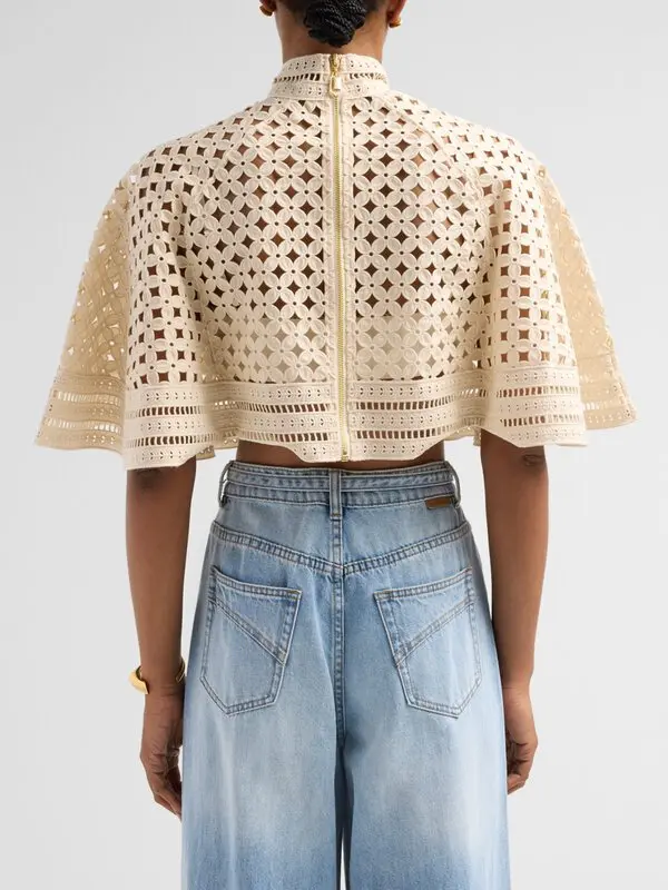 Zimmermann Indra Embroidered Cape