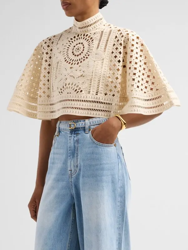Zimmermann Indra Embroidered Cape