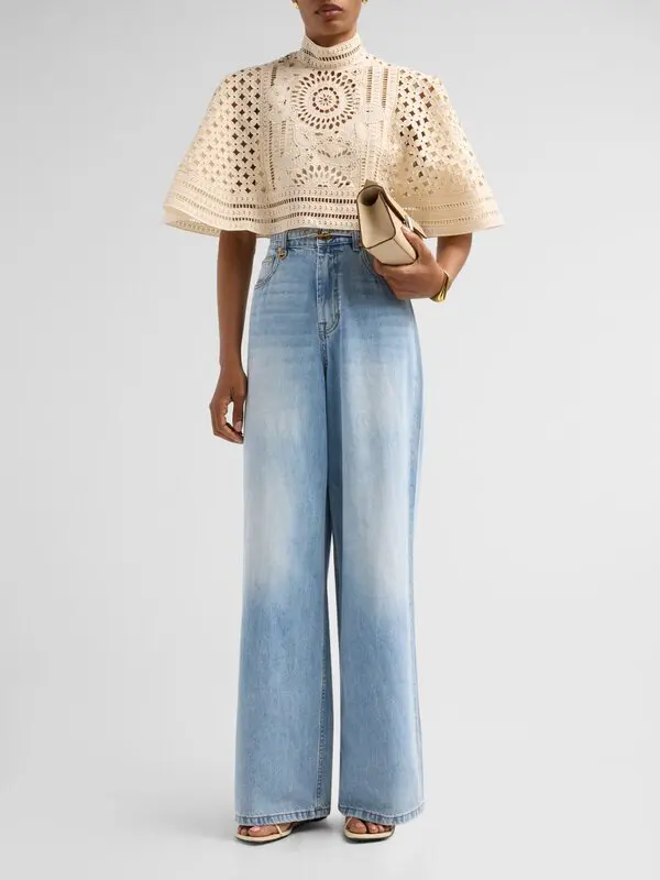 Zimmermann Indra Embroidered Cape