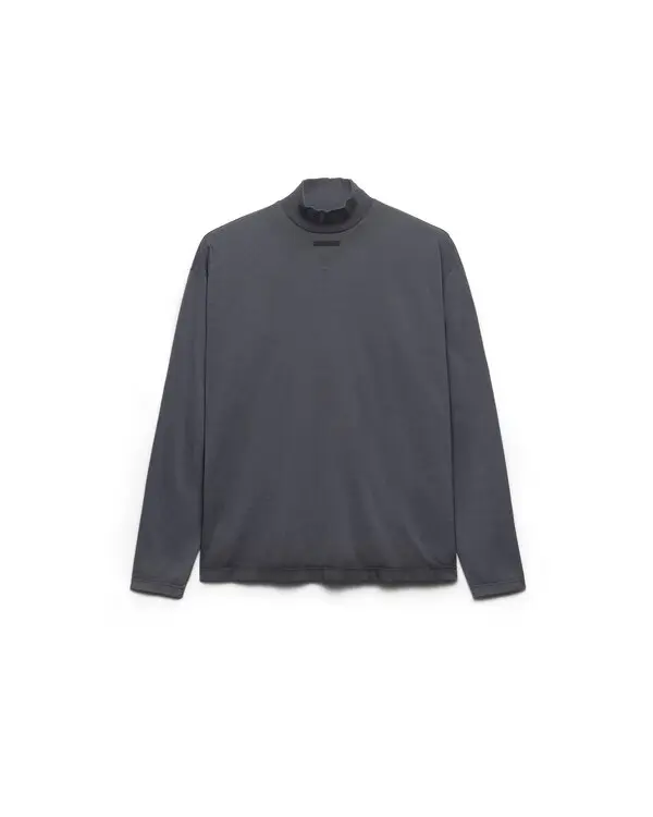 Prada Long-sleeved Cotton Jersey T-shirt - Grey