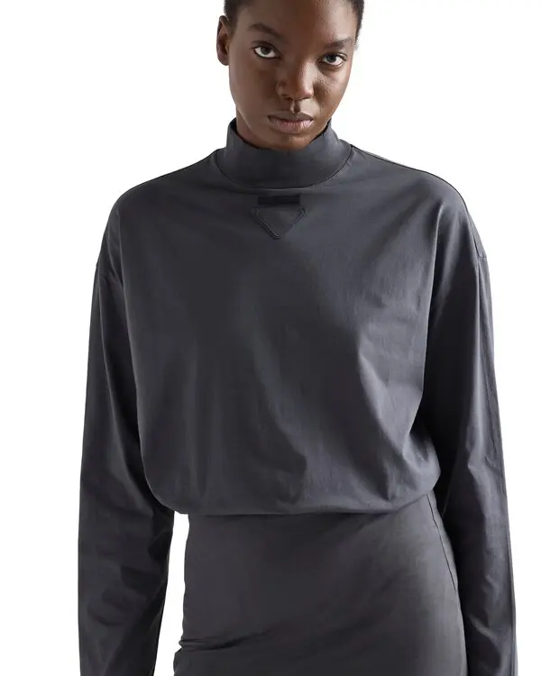 Prada Long-sleeved Cotton Jersey T-shirt