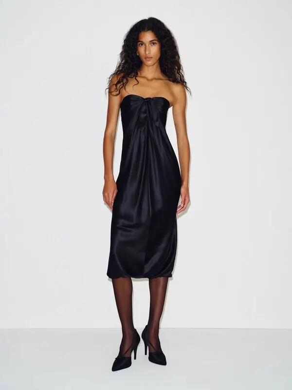 REFORMATION Radziwill Silk Dress - Black