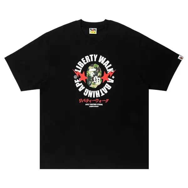 A BATHING APE X Liberty Walk Abc Camo Busy Works Relaxed Fit Tee - Black