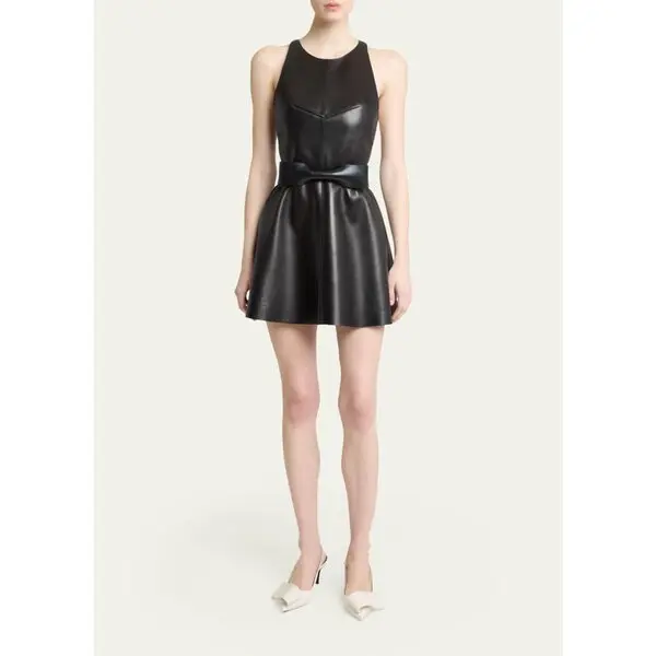 Givenchy Racerback Mini Leather Dress