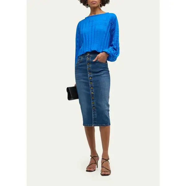 Ramy Brook Karter Denim Midi Skirt