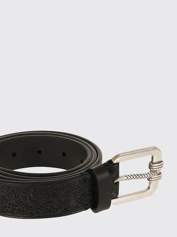 Etro Reversible Paisley Pattern Embossed Calf Leather Belt