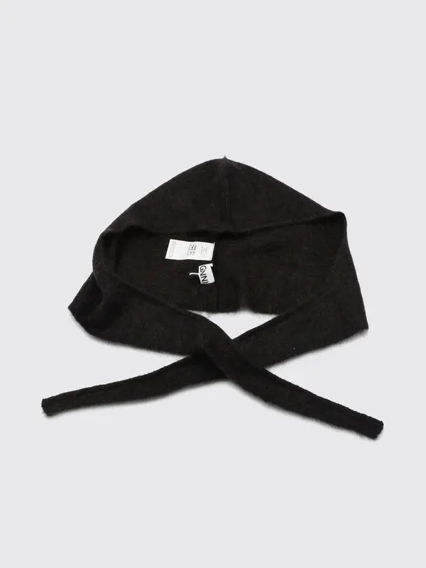 GANNI Wool And Mohair Blend Beanie With Butterfly Logo - Sky