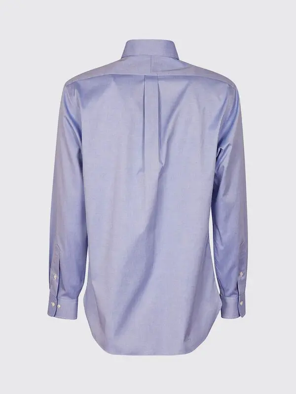 Polo Ralph Lauren Button-down Cotton Shirt With Embroidered Pony Logo - Blue