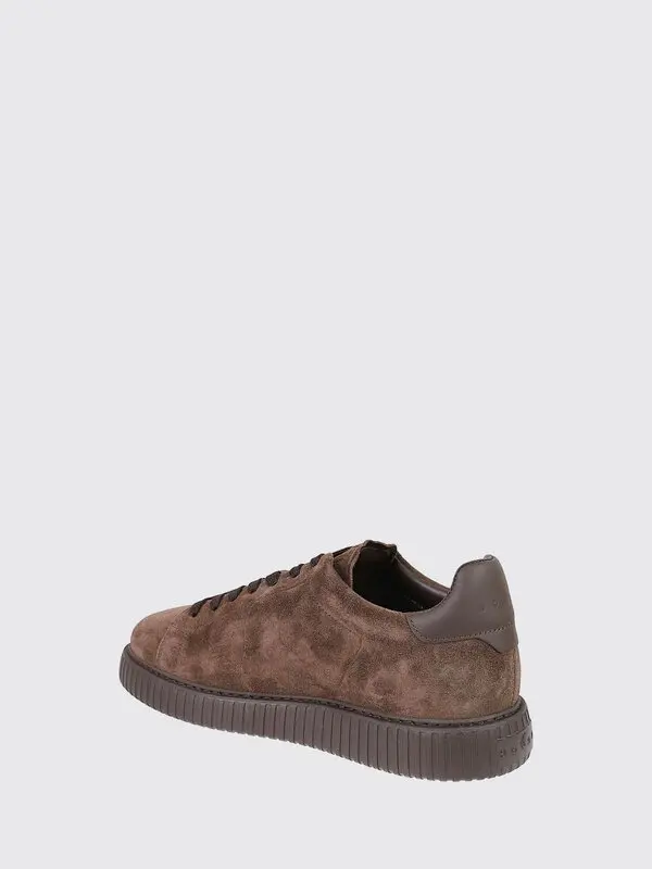 Hogan H677 Leather And Suede Low-top Sneakers With Perforated H Logo - Camel