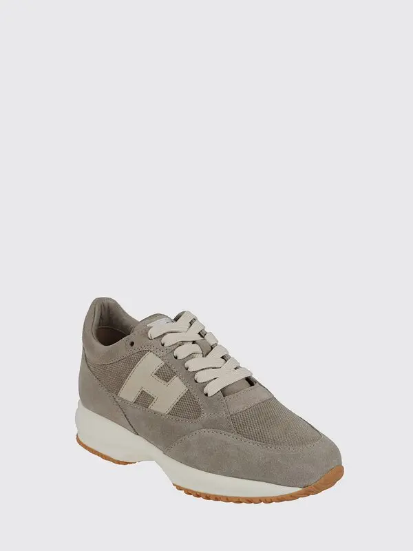 Hogan H713 Suede And Embossed Leather Sneakers With A Chunky Sole