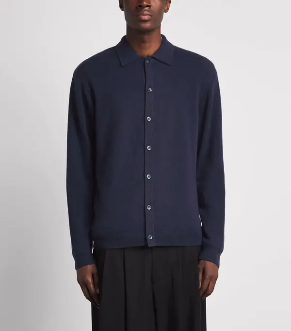 7 For All Mankind Cashmere Long-sleeve Polo Shirt