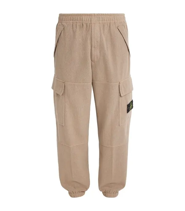 Stone Island Virgin Wool-blend Cargo Sweatpants