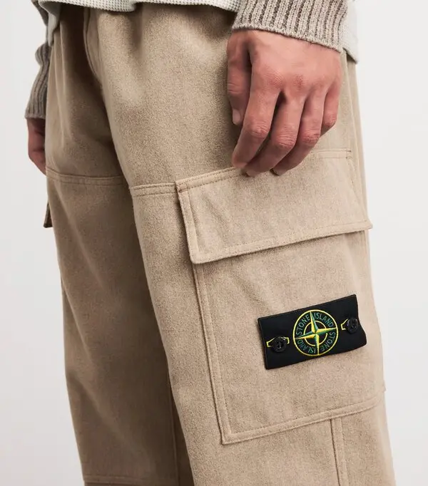 Stone Island Virgin Wool-blend Cargo Sweatpants