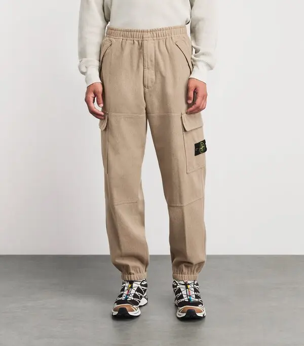 Stone Island Virgin Wool-blend Cargo Sweatpants