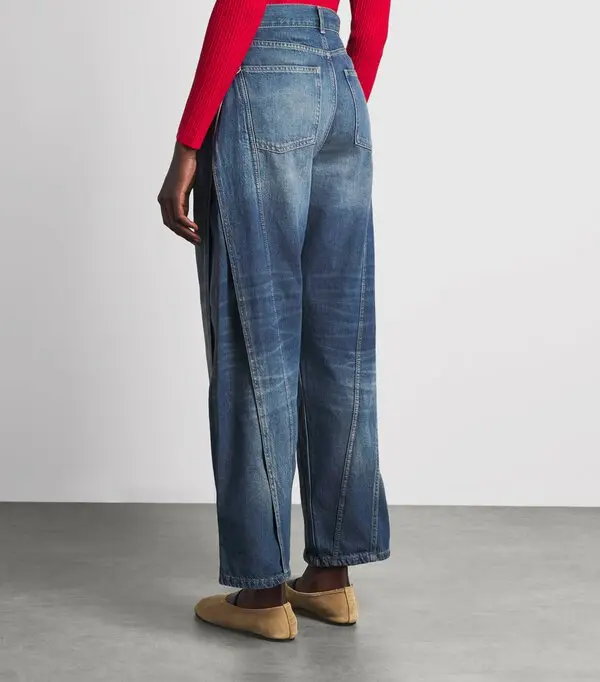 Sandro Topstitch Wide-leg Jeans