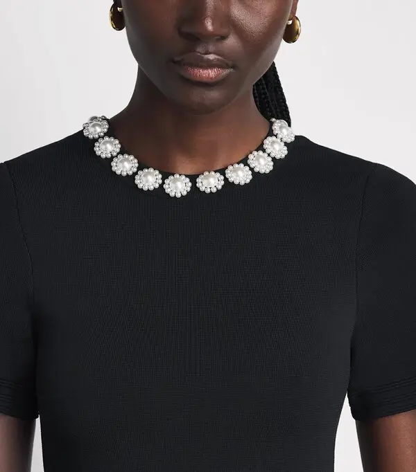 Sandro Embellished Pleated Mini Dress