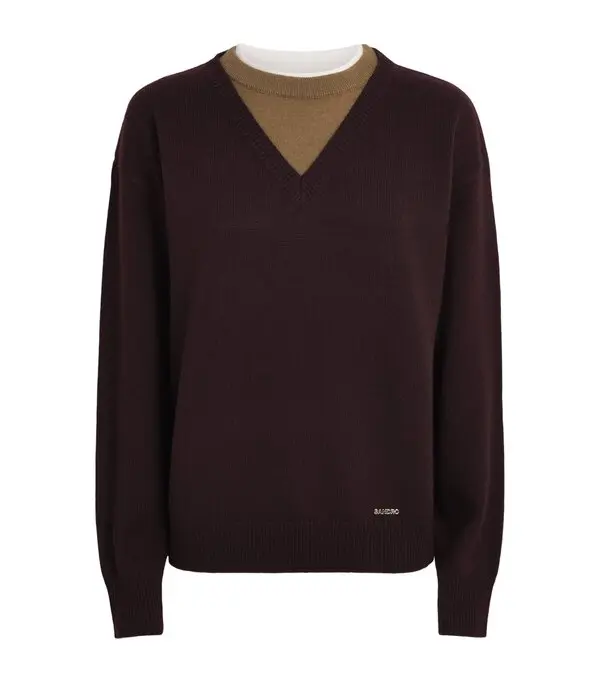 Sandro Wool-cashmere Layered Sweater