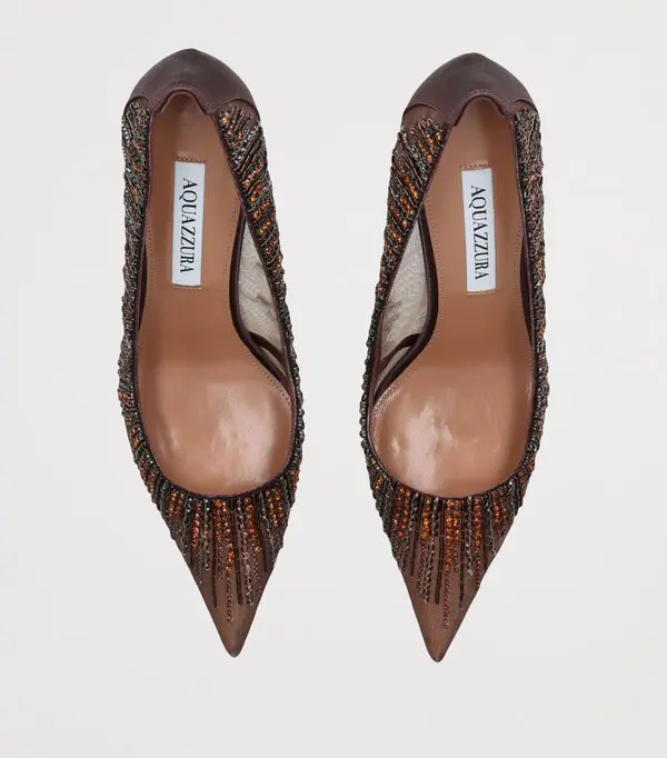 AQUAZZURA Embellished Soft Sky Pumps 85