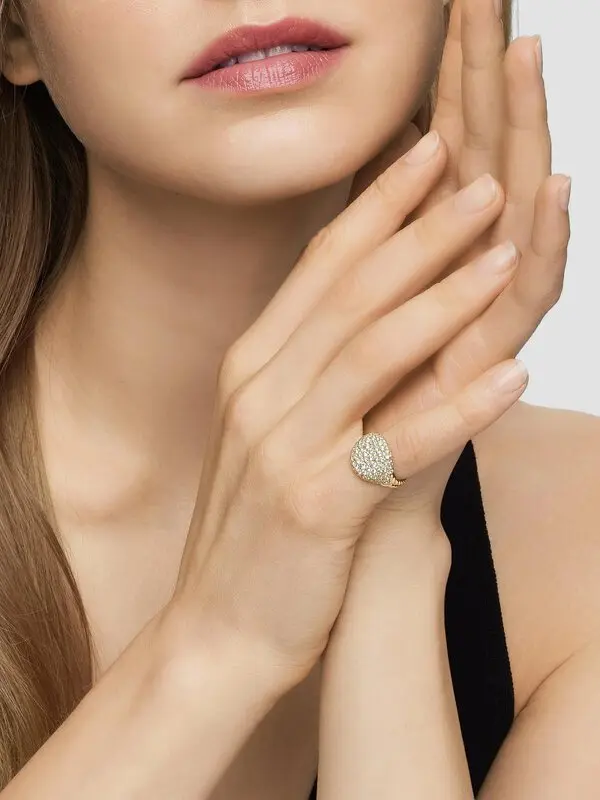 David Yurman Chevron Pinky Ring In 18k Yellow Gold