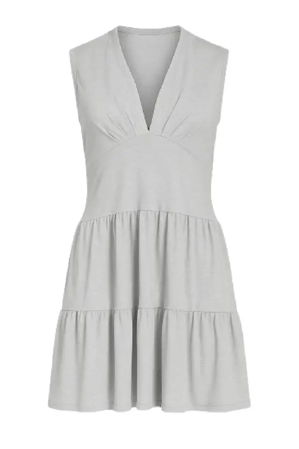 CONQUISTA Knit Jersey Tiered Mini Dress
