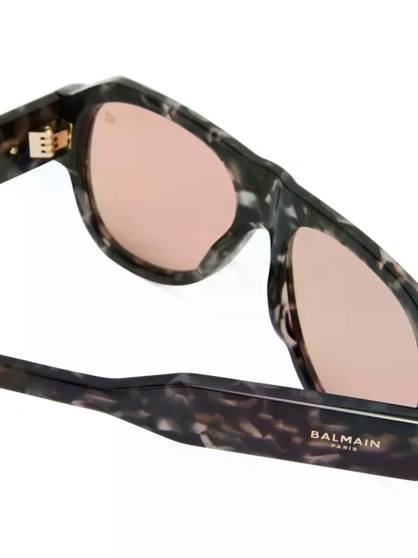 Balmain Tortoiseshell-effect Pilot-frame Sunglasses