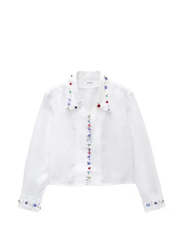 BODE Button Jar Bead-embellished Cotton Shirt