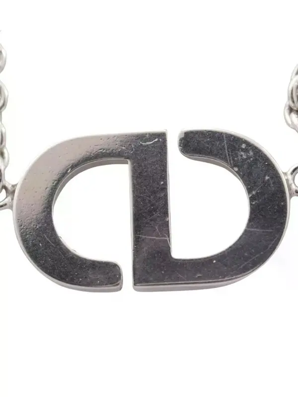Dior 2022 Brass Petit Strass Cd Logo Pendant Necklace Costume Necklace