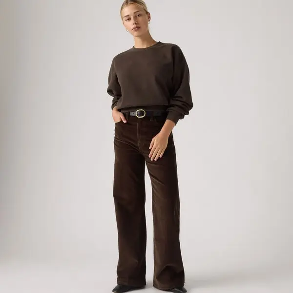 LEVI'S Ribcage Wide Leg Corduroy Pants Jeans - Java