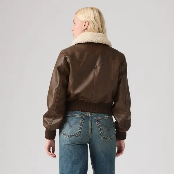 LEVI'S Cropped Western Bomber Jacket - Brown
