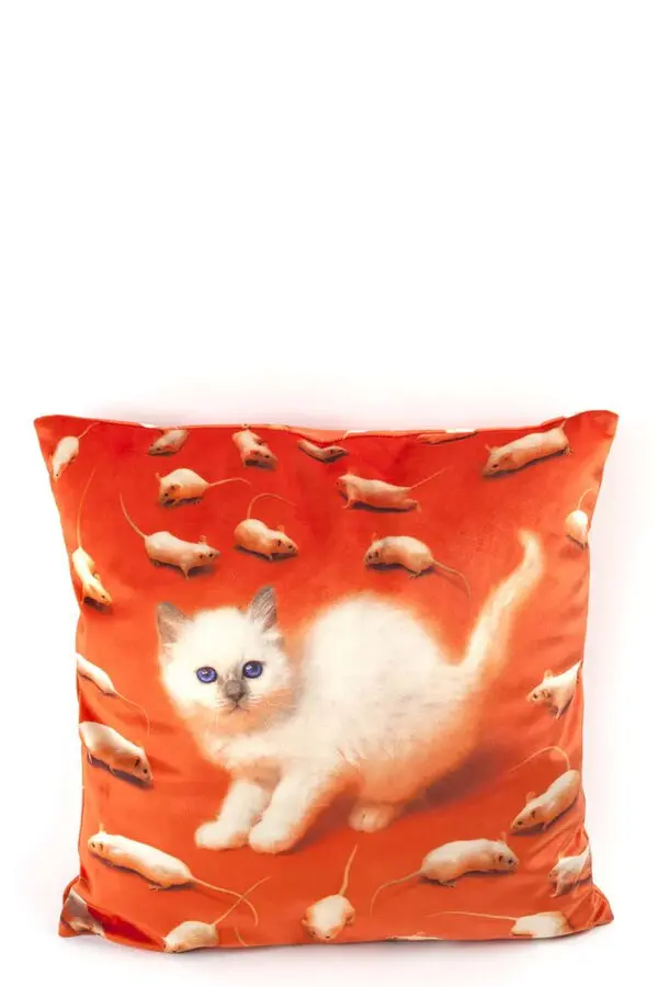SELETTI X Toiletpaper 'gattino' Cushion - Multi