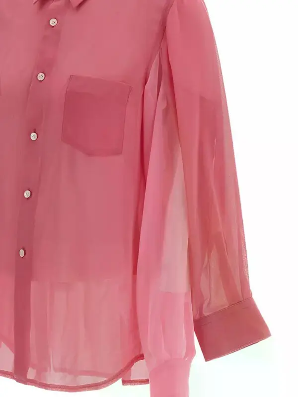 Comme Des Garçons Sheer-panelled Button-down Shirt