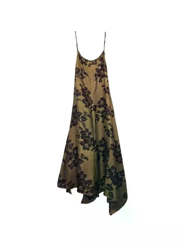 UMA WANG Floral-print Asymmetric-hem Dress