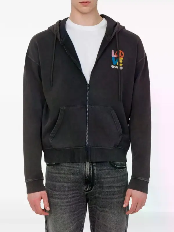 Moschino Logo-print Zip-up Hoodie