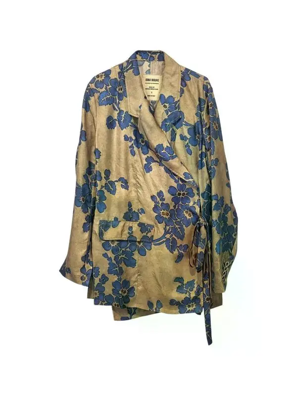 UMA WANG Floral-print Tie-fastening Blazer