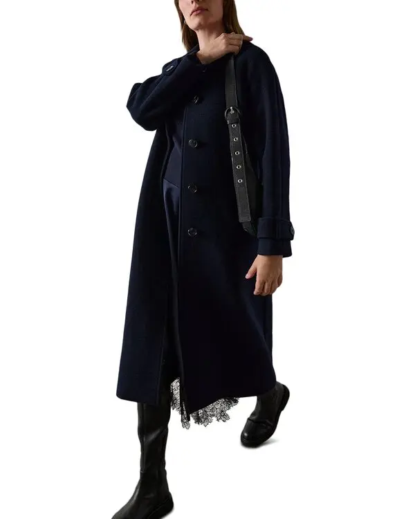 Whistles Long Wool Blend Car Coat