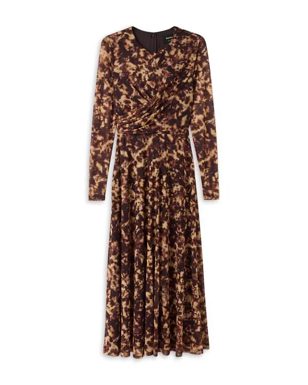 Whistles Long Sleeve Fit & Flare Dress