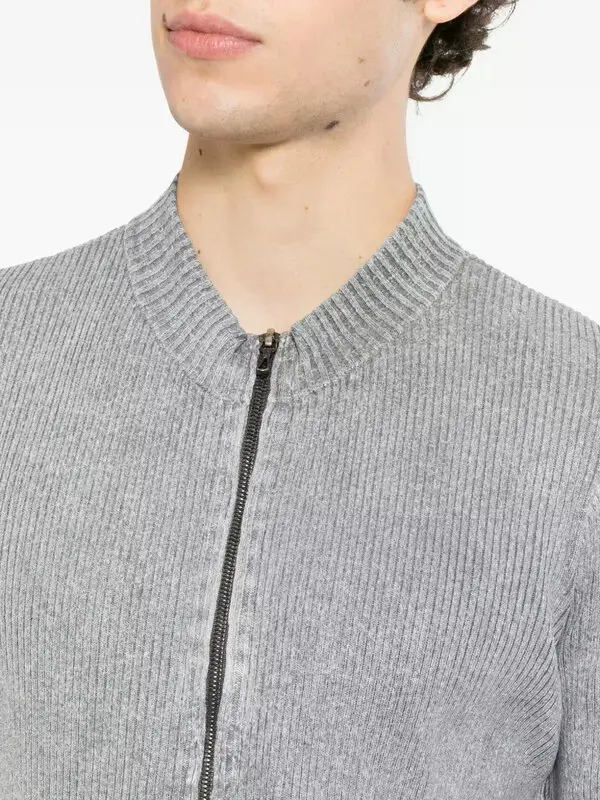 JULIUS Ribbed-knit Zip-up Jacket