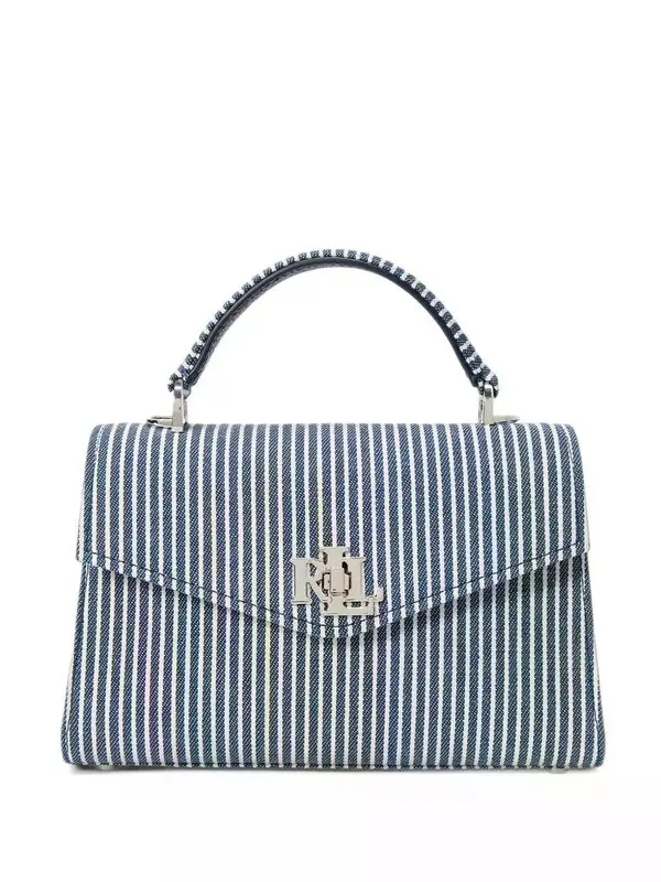 Ralph Lauren Striped Logo-plaque Tote Bag